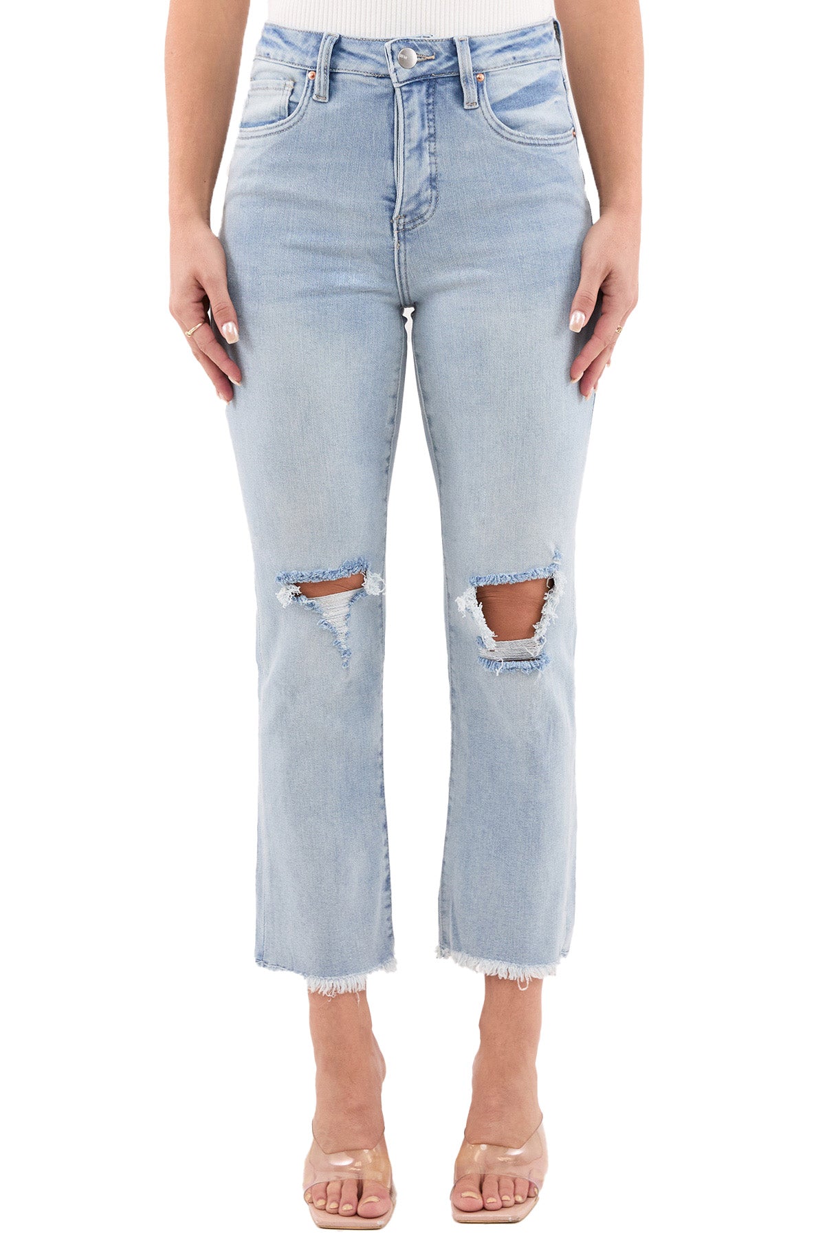 Dylan High Rise Cropped Straight Leg Jeans – RFM Denim